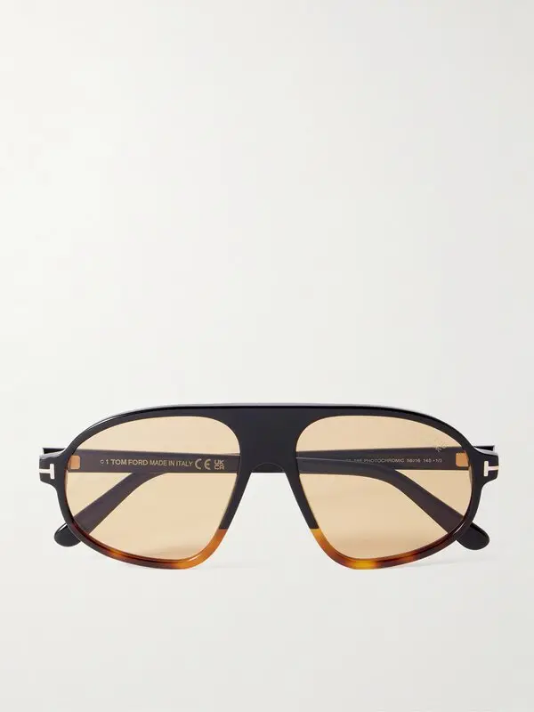 Tom Ford Erol Aviator Sunglasses - Tortoiseshell | Editorialist display picture 1