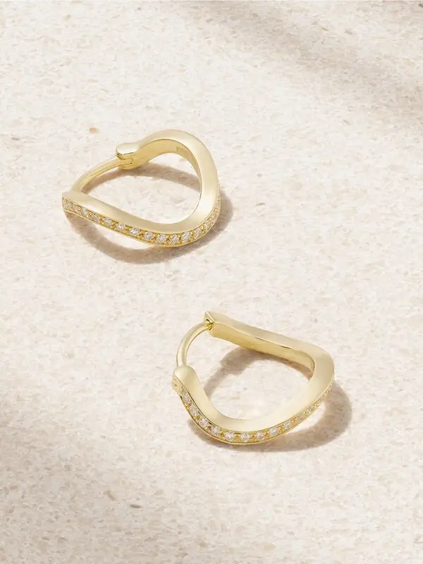 Sophie Bille Brahe Daisy Ocean Diamond Hoop Earrings - Gold