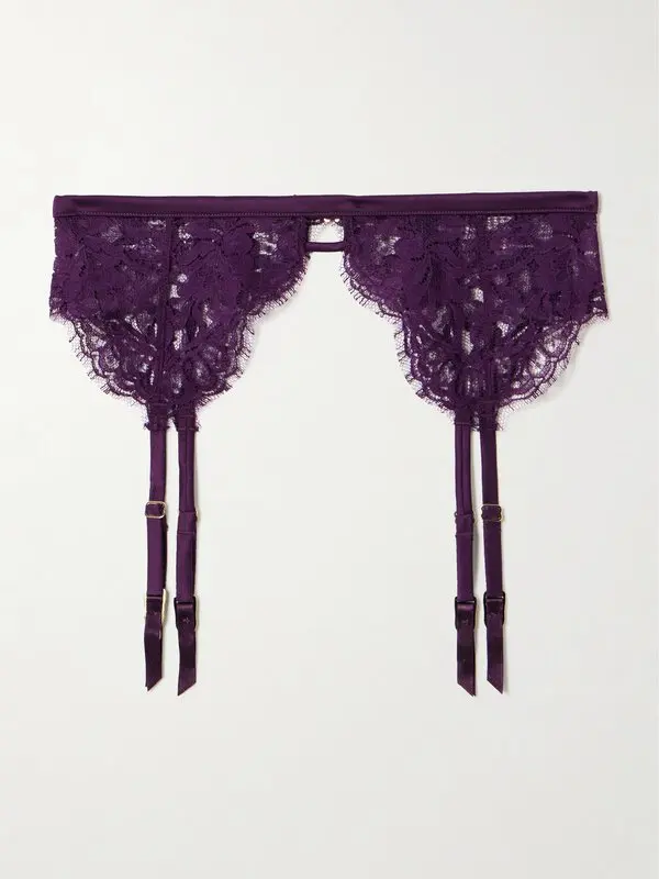 Kiki De Montparnasse Camille Suspender Belt - Purple
