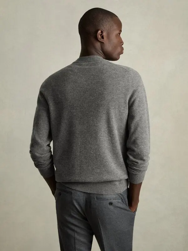 REISS Vince Wool Argyle Crew-neck Jumper