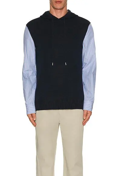Simkhai Knit Woven Combo Hoodie
