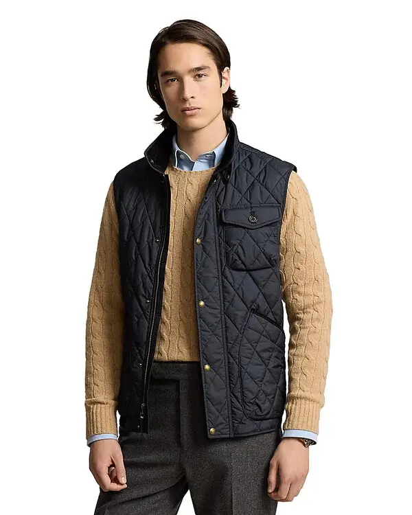 Polo Ralph Lauren Quilted Full Zip Utility Vest - Black