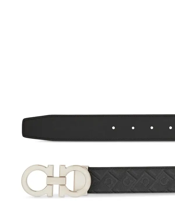 FERRAGAMO Double Gancini Reversible Leather Belt