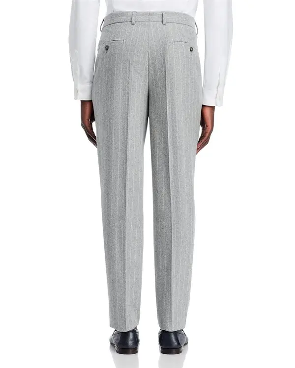 Boss Cotton Stripe Relaxed Fit Pleated Dress Pants In Silver - 70% Off |  Editorialist