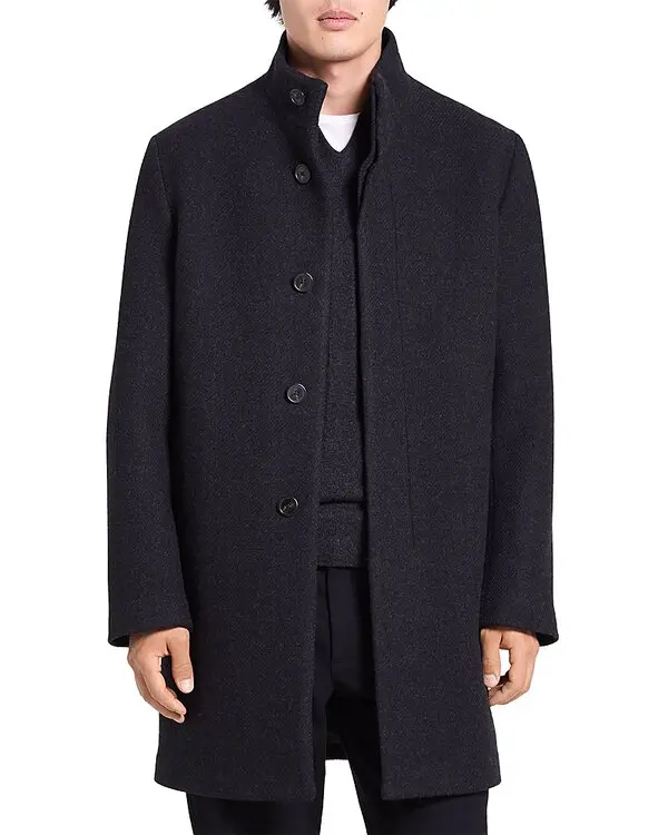 Theory Belvin Wool Coat - Phantom Melange