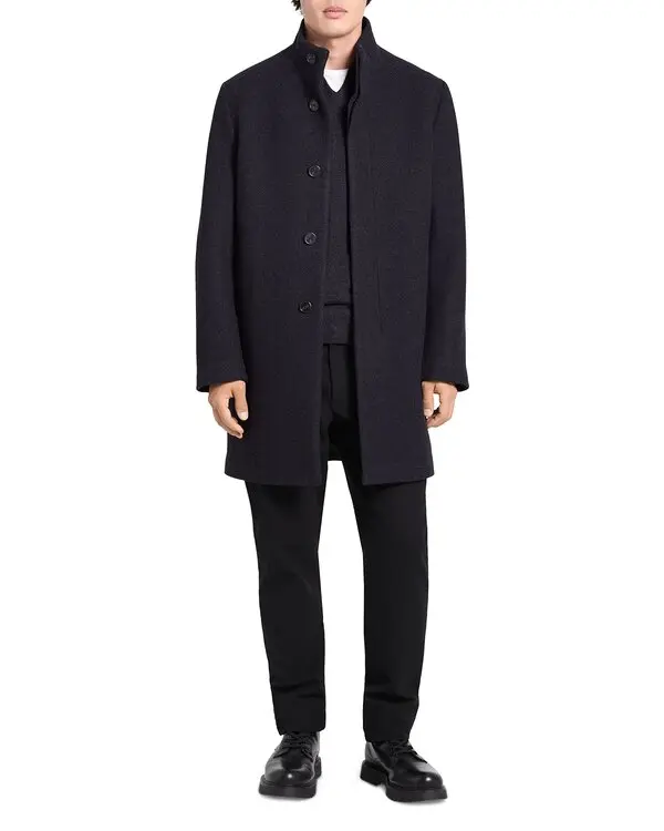 Theory Belvin Wool Coat - Phantom Melange