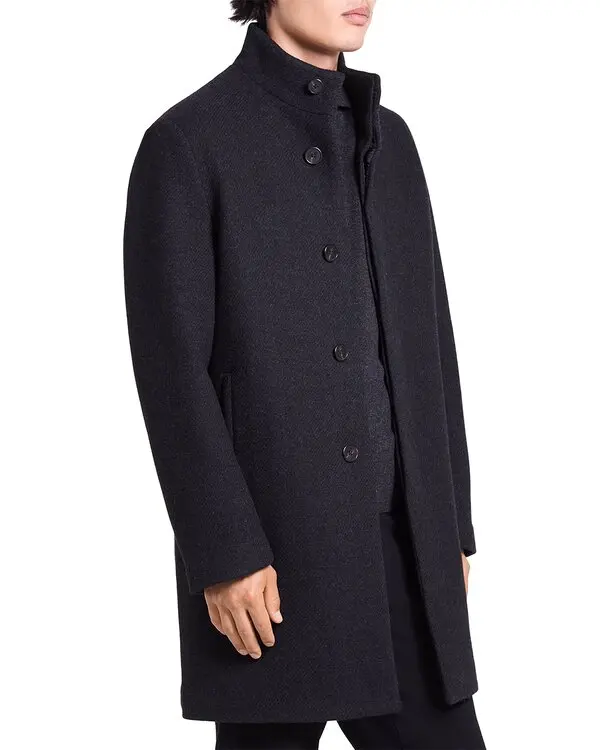 Theory Belvin Wool Coat - Phantom Melange