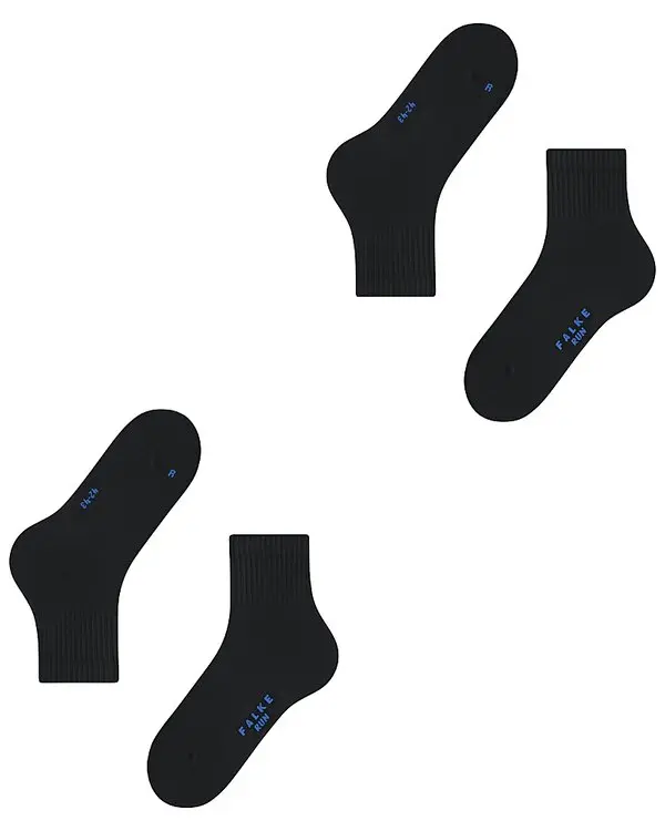 Falke Run Cotton-blend Ankle Socks Pack Of 2 - Black