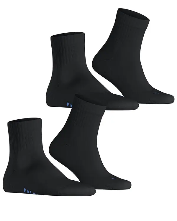 Falke Run Cotton-blend Ankle Socks Pack Of 2 - Black