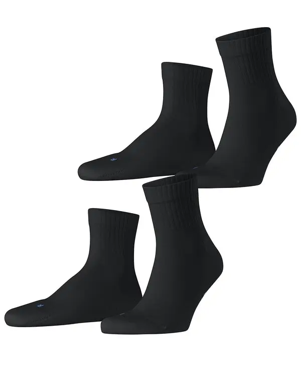 Falke Run Cotton-blend Ankle Socks Pack Of 2 - Black