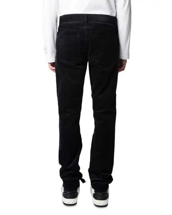 Zadig&Voltaire Steeve Cotton Stretch Velvet Corduroy Slim Fit Trousers - Black