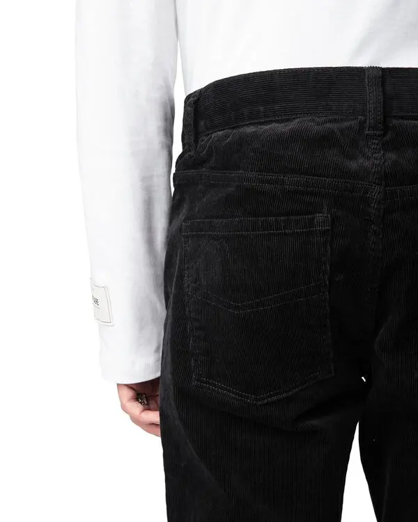 Zadig&Voltaire Steeve Cotton Stretch Velvet Corduroy Slim Fit Trousers - Black