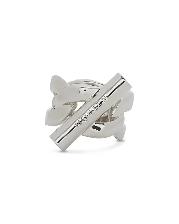 Alexander McQueen Cross Bar Ring - Palladium