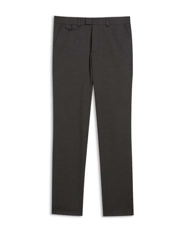 Ted Baker London Slim Fit Houndstooth Trousers - Grey