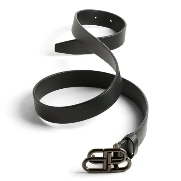 Balenciaga Bb Thin Belt - Black