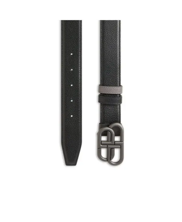 Balenciaga Bb Reversible Belt - Black/dark Grey