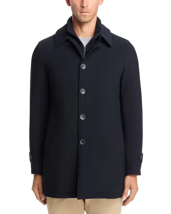 Herno Bi Stretch Car Coat - Navy