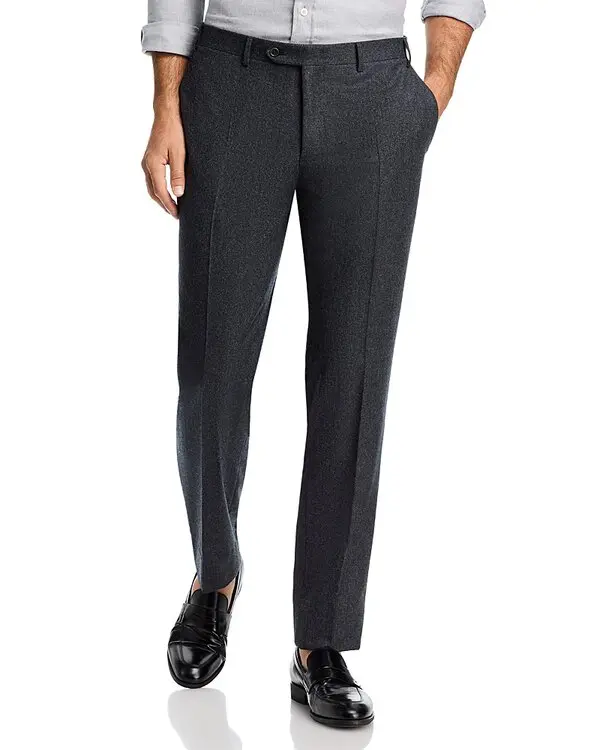 Canali Wool Flannel Slim Fit Trousers