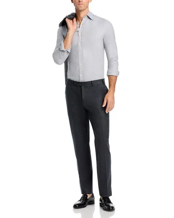 Canali Wool Flannel Slim Fit Trousers