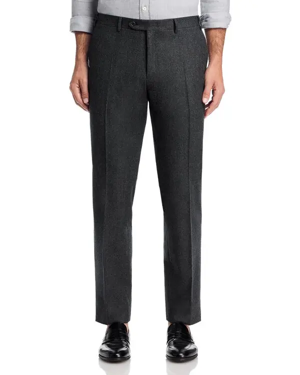 Canali Wool Flannel Slim Fit Trousers