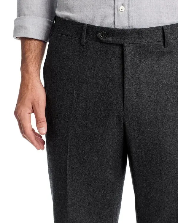 Canali Wool Flannel Slim Fit Trousers