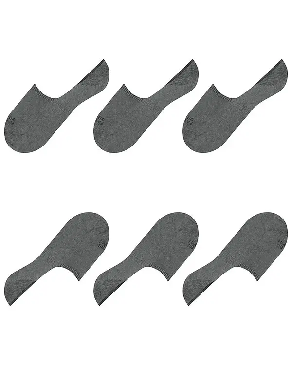 Falke Step Cotton Blend High Cut Invisible Socks Pack Of 3 - Light Grey