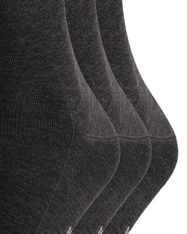 Falke Tiago Cotton Blend Crew Socks Pack Of 3 - Anthracite
