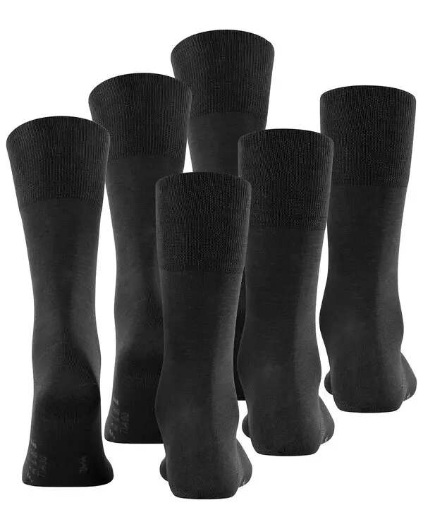 Falke Tiago Cotton Blend Crew Socks Pack Of 3 - Black