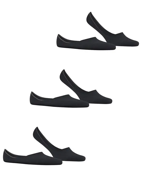 Falke Step Cotton Blend Medium Cut No Show Socks, Pack Of 3 - Black