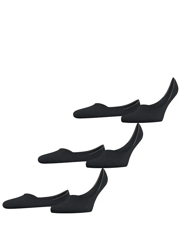 Falke Step Cotton Blend Medium Cut No Show Socks, Pack Of 3 - Black