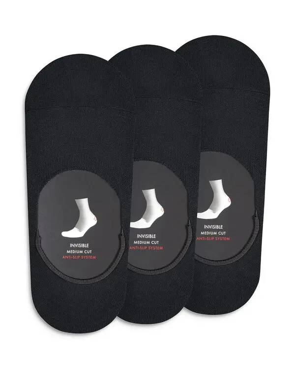 Falke Step Cotton Blend Medium Cut No Show Socks, Pack Of 3 - Black