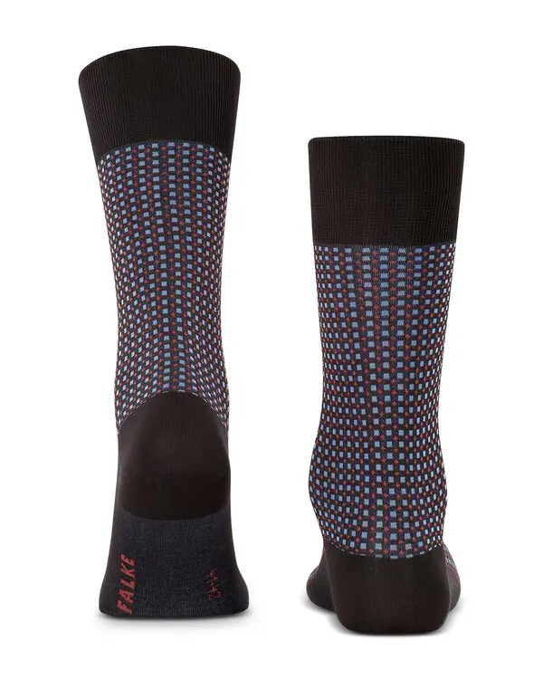 Falke Uptown Tie Grid Crew Socks - Black