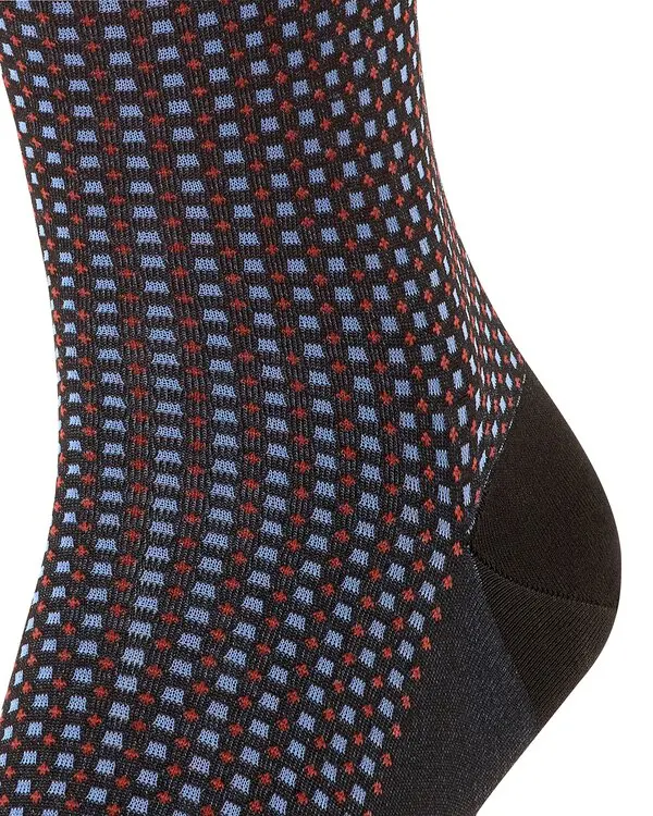 Falke Uptown Tie Grid Crew Socks - Black