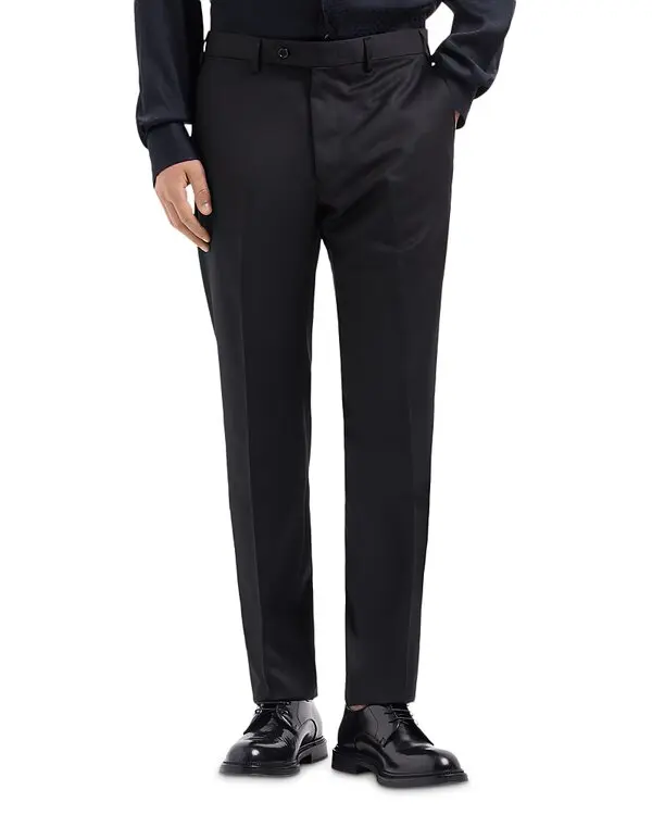 Emporio Armani G Line Regular Fit Calvary Twill Straight Leg Trousers - Solid Black