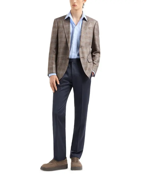 Emporio Armani G Line Regular Fit Calvary Twill Straight Leg Trousers - Solid Blue