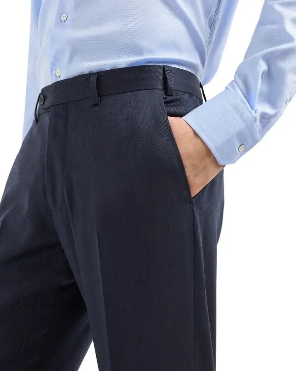 Emporio Armani G Line Regular Fit Calvary Twill Straight Leg Trousers - Solid Blue