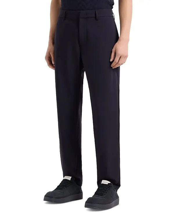 Emporio Armani Technical Nylon Stretch Regular Fit Trousers - Solid Blue