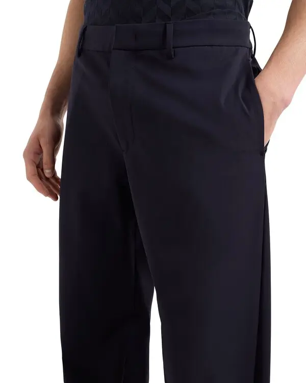 Emporio Armani Technical Nylon Stretch Regular Fit Trousers - Solid Blue