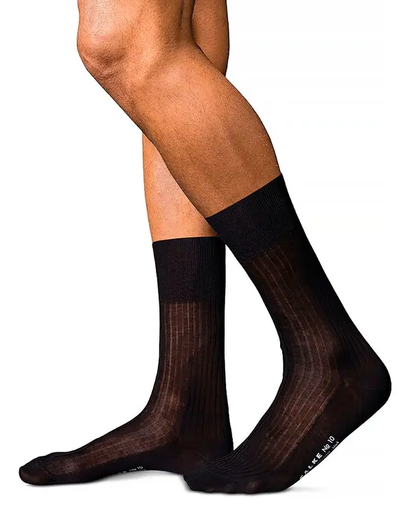 Falke No. 10 Pure Fil Decosse Socks - Black