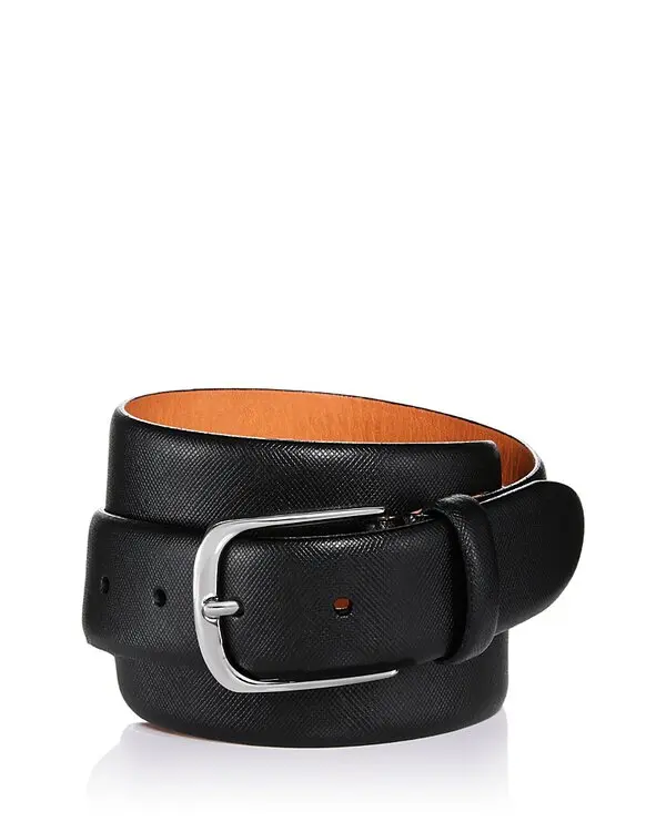 Bloomingdale'S Saffiano Leather Belt - Black