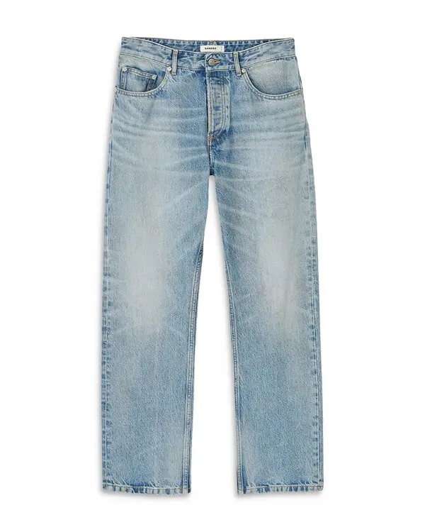 Sandro Stonewashed Straight Leg Jeans - Light Blue