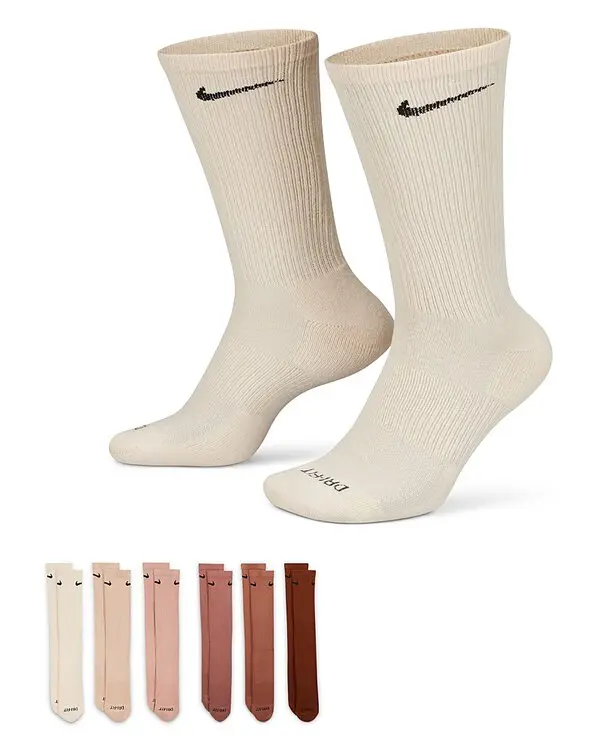 Nike Everyday Plus Cushioned Training Crew Socks, Pack Of 6 - Multi Desert