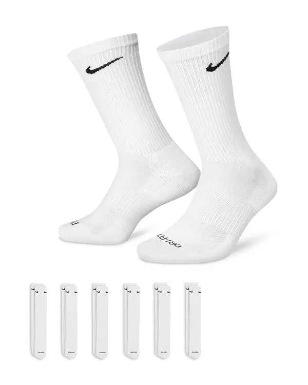 Nike Everyday Plus Cushioned Training Crew Socks Pack Of 6 - White/black