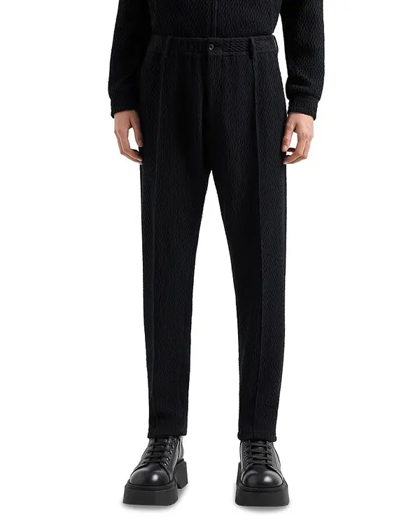 Emporio Armani 3d Effect Virgin Wool Trousers