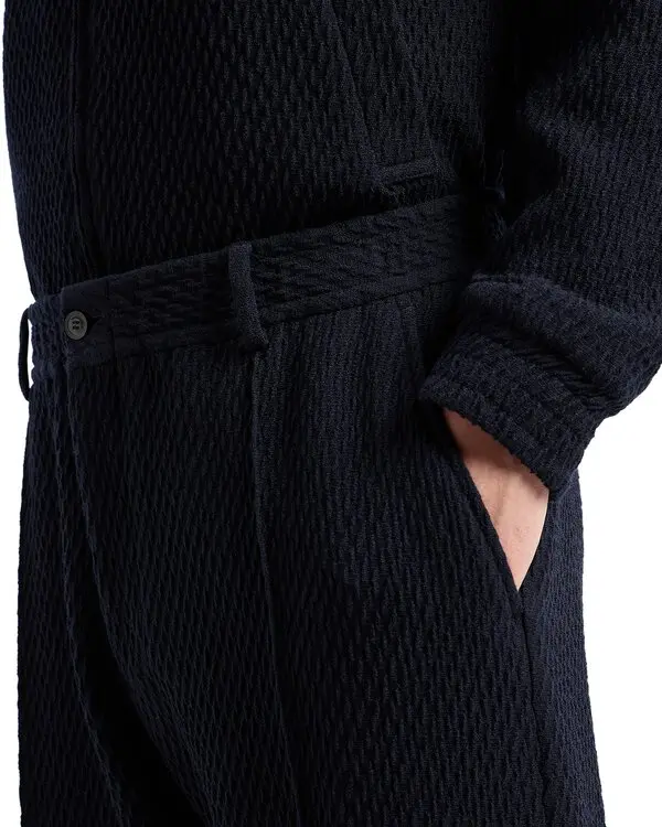 Emporio Armani 3d Effect Virgin Wool Trousers