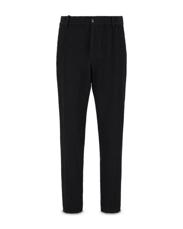Emporio Armani 3d Effect Virgin Wool Trousers