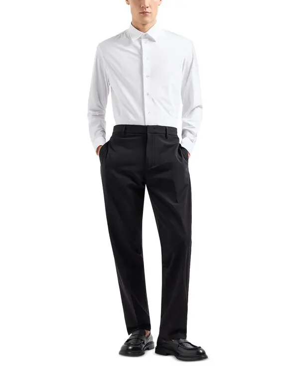 Emporio Armani Technical Nylon Stretch Pants - Solid Black