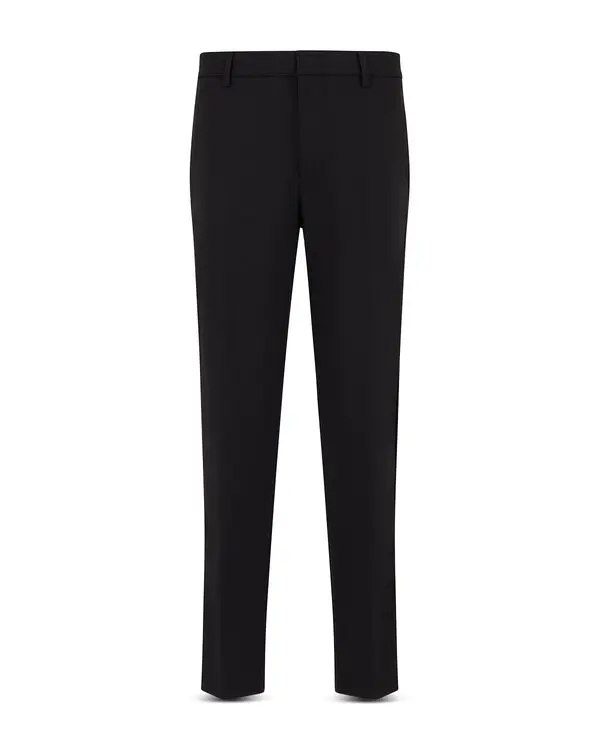 Emporio Armani Technical Nylon Stretch Pants - Solid Black