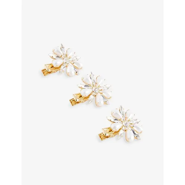 Lelet Ny Annie Pearl And Crystal Hair Clips - Gold  display picture 3