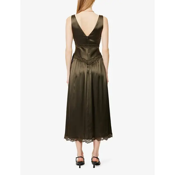 reformation stasia sleeveless silk midi dress Stasia Embroidered Silk Midi Dress